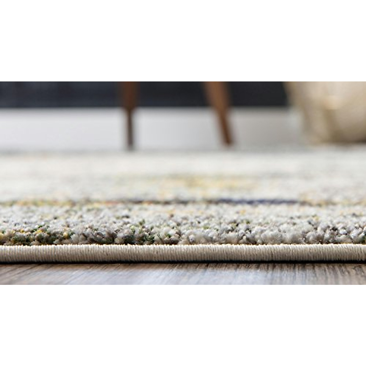 Unique Loom Chromatic Collection Modern Rustic & Vibrant Abstract Area Rug for Any Home Décor, 5 x 8 ft, Beige/Gray