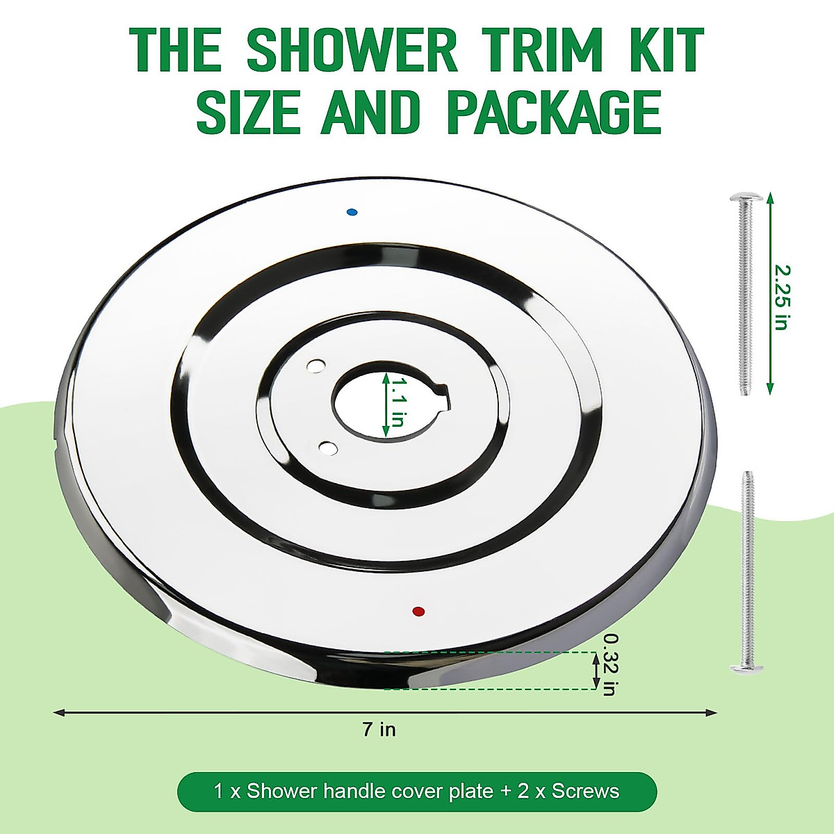 Shower Faucet Cover Plate Escutcheon for Moen 16090 Chateau Collection, Shower Valve Cover Plate, Shower Trim Kit Part for One-Handle Tub and Shower Faucets, 1 Pack