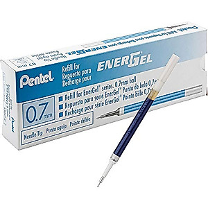 Pentel Refill Ink for EnerGel Liquid Gel Pen, 0.7mm, Needle Tip, Blue Ink, 1 - Pack (LRN7-C)