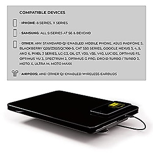 Seatcraft Wireless Charging Tray Table - 360 Degree Rotation - Accessory Add-On Attachment for Home Theater Seating