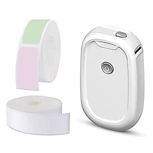 MOSHOU Label Maker with Tape, Portable BT Wrieless Label Printer for Storage, Barcode, Office, Home, Store Organization, Sticker Maker Mini Label Maker with Multiple Templates