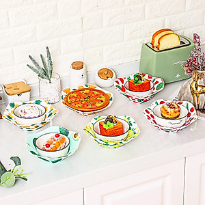6 Pieces Microwave Bowl Holders Fruit Pattern Safe Hot Soup Holder Cotton Heat Resistant Bowl Cozy Multipurpose Food Dish Pads Potholders for Rice and Pasta Bowls Home Kitchen Supplies