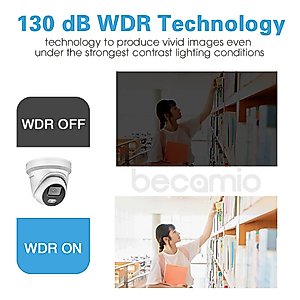 Hikvision IP Camera Turret Compatible DS-2CD2347G2-LU 2.8mm Lens 4MP Color-Vu Fixed Turret Network Camera H.265,130dB WDR,24/7 Colorful Imaging, PoE Camera, International Version