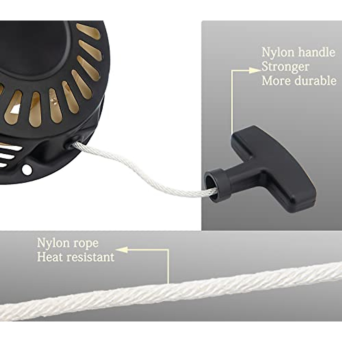 IVONNEY 212CC Pull Start for Harbor Freight-Predator 212cc 6.5HP 7HP OHV Engine Go Kart Generator Lawnmower Pit Bike - GX160 Recoil Starter for Honda Pull Start Assembly