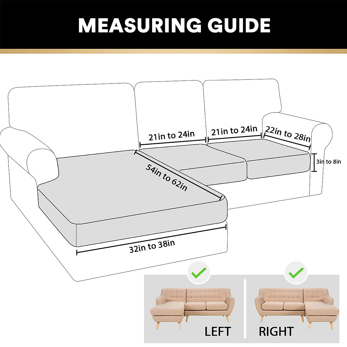 PrinceDeco Sectional Couch Covers 3 Pieces Velvet Sofa Covers L Shape Soft Couch Covers for Sectional Sofa Corner Sofa Cover Couch Cover for Dogs Washable (2 Seater + 1 Chaise,Taupe)