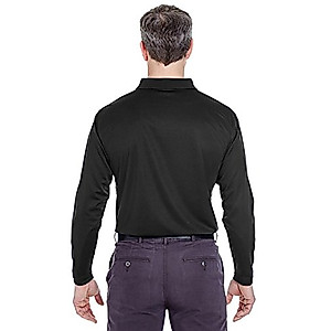 UltraClub Adult Cool & Dry Sport Long-Sleeve Polo 3XL BLACK