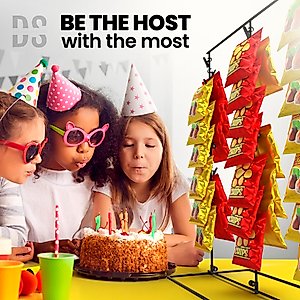 DS THE DISPLAY STORE Black 3-Row Potato Chip Rack Display Stand with 39 Clips, Snack Retail Display Rack, Chip Stand Display for Party, Countertop Chip Bag Holder, Snack Display for Counter