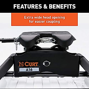 CURT 16120 A16 5th Wheel Hitch, 16,000 lbs