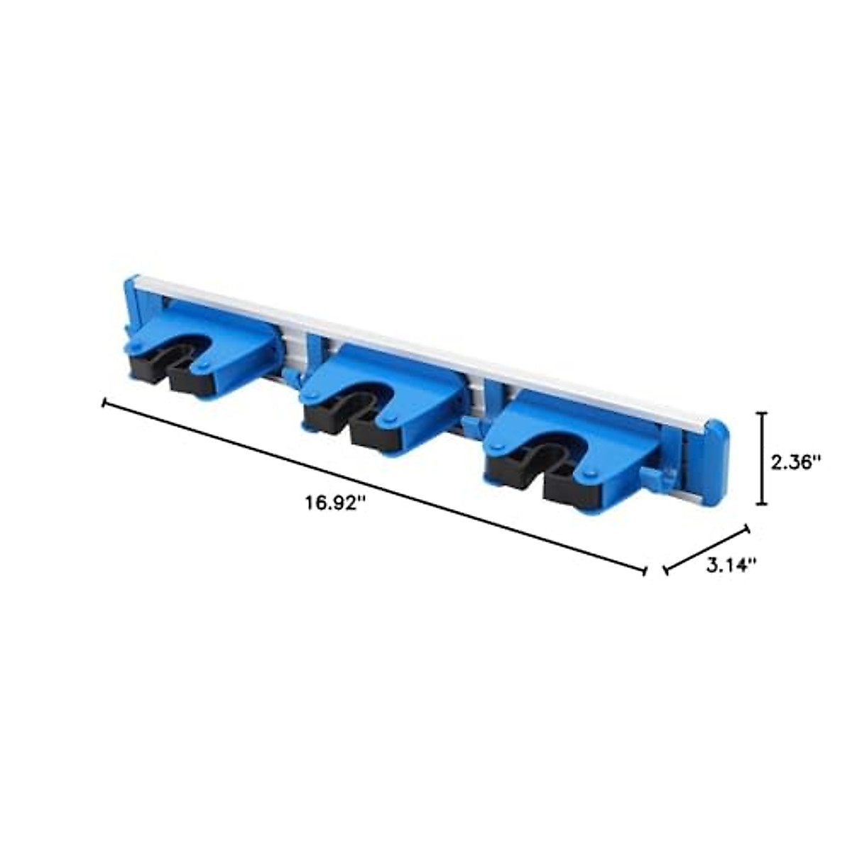 Oumefar Mop Broom Holder Wall Mounted Organizer with 3 Sliding Positions Tool Rack Broom Tool Storage Utility Holder for Kitchen Bathrooms Laundry