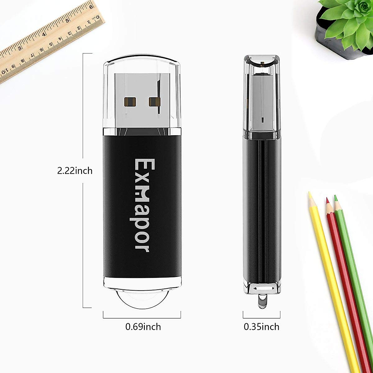 USB Flash Drive 1GB 5PCS Exmapor Memory Stick Bulk Storage Pen Drive with LED Indicator