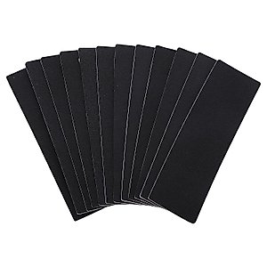 JINHUALU 12pcs Fingerboard Foam Grip Tape,110mm*38mm Black Non Slip Wooden Fingerboard Foam Grip Tape tech Deck Grip Tape for Fingerboards (12pcs)