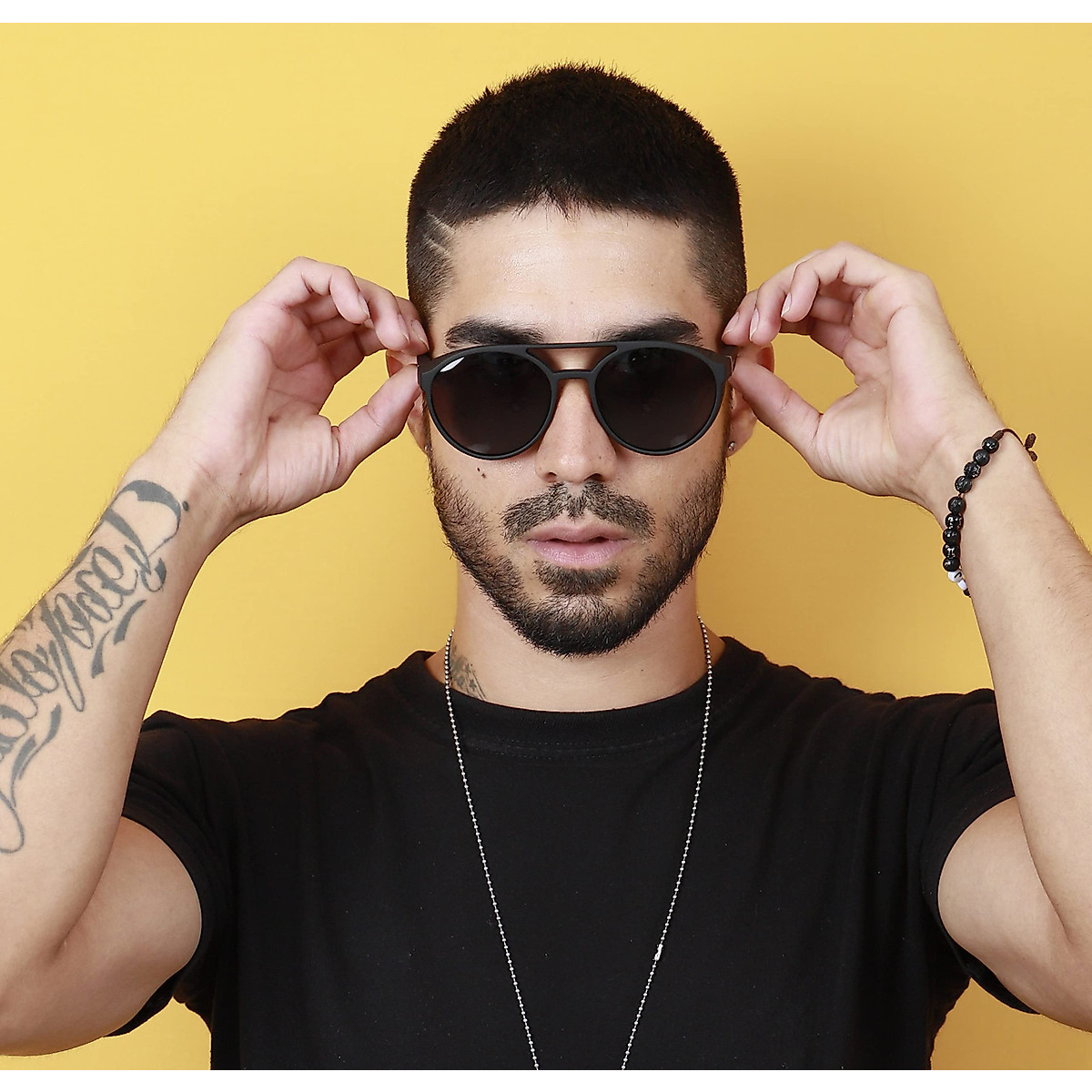 Marfil Orion Round Steampunk Sunglasses - Mountaineering Glasses Uv 400 Polarized Filter, Glacier Shades