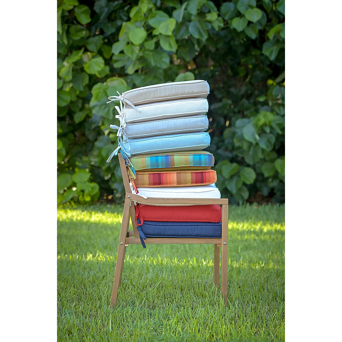 TPAC DESIGNS Outdoor Seat Cushion (Set of 2) - Sunbrella Seat Cushion for Patio, Indoor, Outdoor, Chair, Lounge, Dining & Bistro - Weather Resistant Replacement Cushion Seat Pads