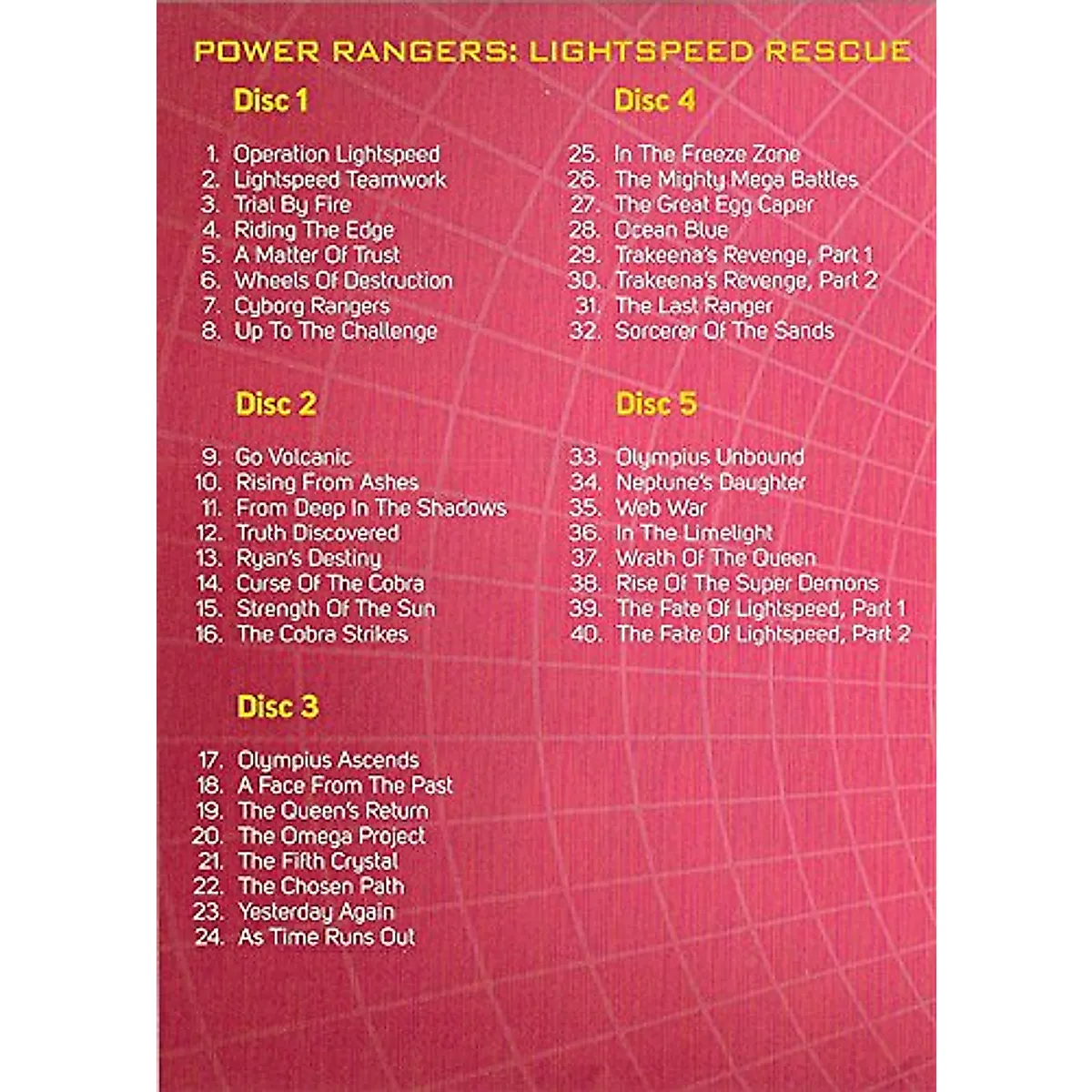 Power Rangers: Lightspeed Rescue - Complete Series