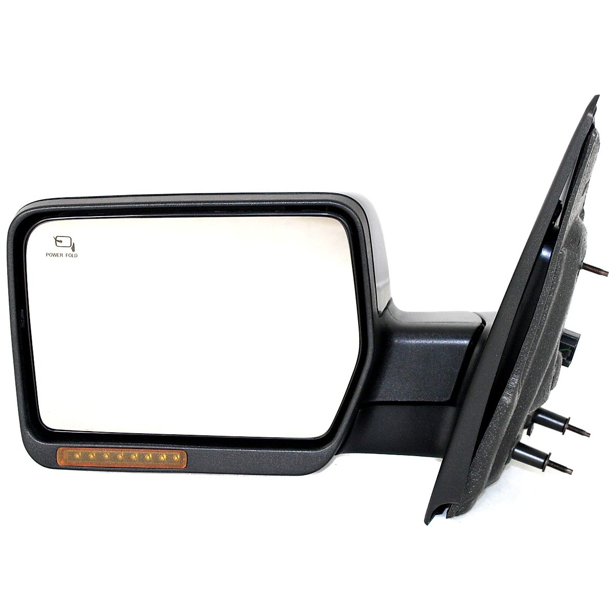 Kool Vue Left Power Heated Door Mirror Compatible With Ford F-150 2007-2008 Power Fold With Signal Light, Memory & Puddle Lamp Paintable