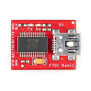 SparkFun FTDI Starter Kit - 5V - What You Need to get Started with FTDI FT232RL USB to Serial IC Compatible with Arduino or General Serial Applications USB Mini-B