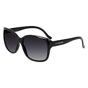 Calvin Klein Women's CK20518S Rectangular Sunglasses, Black, 60/15/135