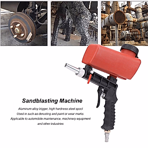 Pneumatic Sandblasting Gun, Small Handheld Sand Blaster Machine Blasting Tool 90PSI 21lbs Capacity