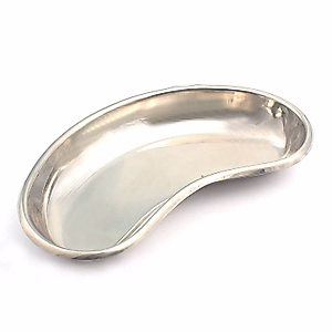 Bosky Stainless Steel Medium Kidney Tray 8" inch Basin Finest Emesis Bowl SS 304 Round Edges Surgical Utility 500 cc