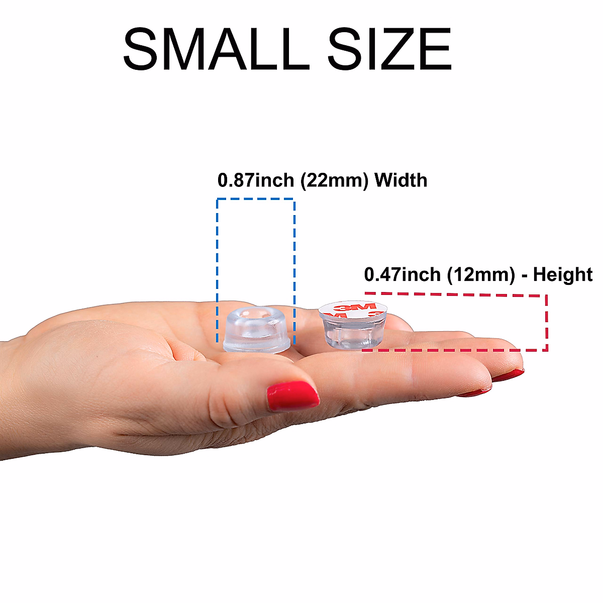 Door Stoppers Wall Protector [16 Pack] Wall Door Stop Small Size | Rubber Door Bumpers Small Size | Self Adhesive Door Stopper | Shower Door Bumpers | Clear Stick on Headboard Stoppers Rubber Bumpers