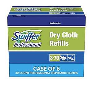 Swiffer Professional Duster Dry Cloth Sweeping Pad Refills for Swiffer Sweeper (Case of 6 Boxes, 32 Refills per Box)