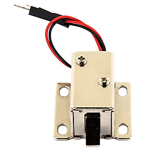 risingsaplings 2pcs DC 12V Current 0.4A Current Mini Electromagnetic Electric Drawer Lock Solenoid Control Lock for Door Access Cabinet Lock Farm School Hotel Design Slim Tongue 27X29X18(mm)