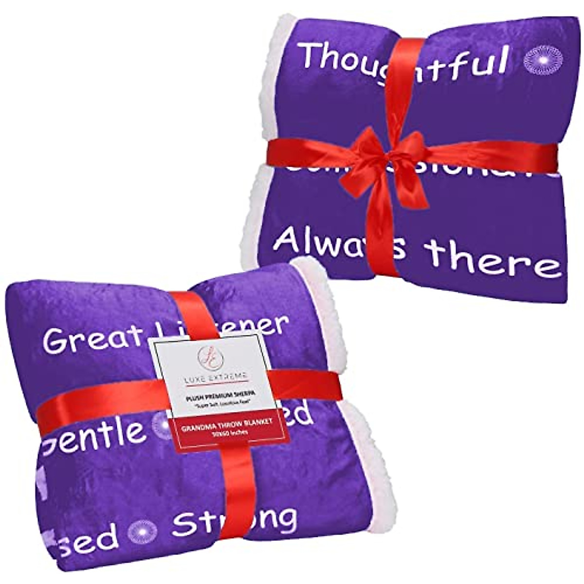 Grandma Gift Blanket with Loving and Caring Words, Best Grandma Gifts, Super Soft and Cozy Throw for Grandmother, Grandma Birthday Gifts, for Grandma, Mimi, Gigi from Grandchildren