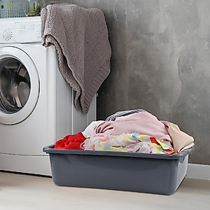 Rosebloom 35 L Plastic Commercial Bus Tub, Gray Plastic Large Bus Box, 4 Packs