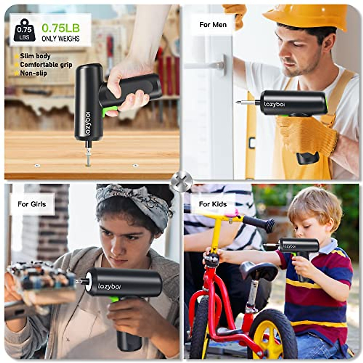 OUTLET Electric Screwdriver Set Rechargeable, 3.6V Cordless Power Screwdriver Kit with LED Lights, 20 Pcs, USB Cable, Case, Gadgets Tools for Men DIY, Unique Gifts for Men Women