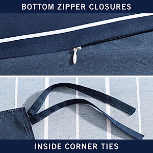 Nautica - King Duvet Cover Set, Soft Reversible Microfiber Bedding with Matching Shams, Solid Home Decor for All Seasons (Longdale Navy, King)