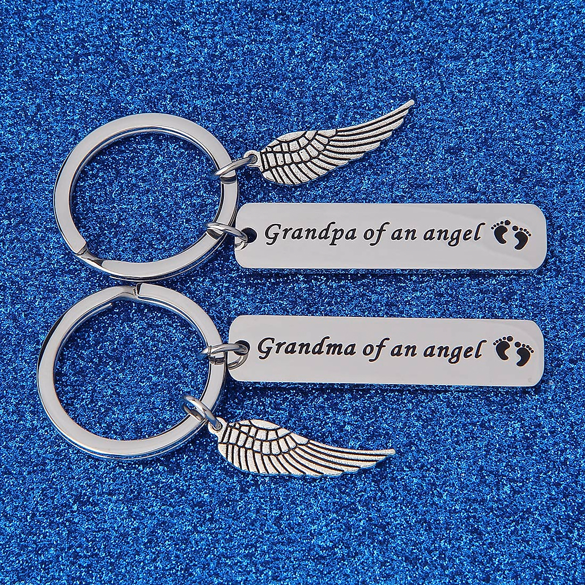 WUSUANED Baby Memorial Keychain Grandma/Grandpa of an Angel Sympathy Gift Loss of Son Daughter Gift