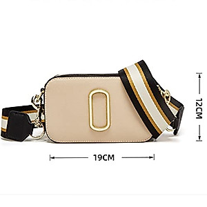 FjcCfrFw snapshot bag small thick strap crossbody bags for women trendy clutch or crossbody purses for women (Khaki)