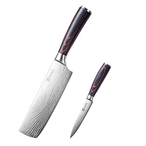 PAUDIN Nakiri Knife and Kitchen Utility Knife