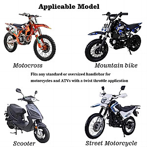 D1M 7/8 "Universal Motorbike Handle Grip Non-Slip Rubber Racing Grip for Motorbike Motocross Compatible fit RPS Hawk 250 (Red)