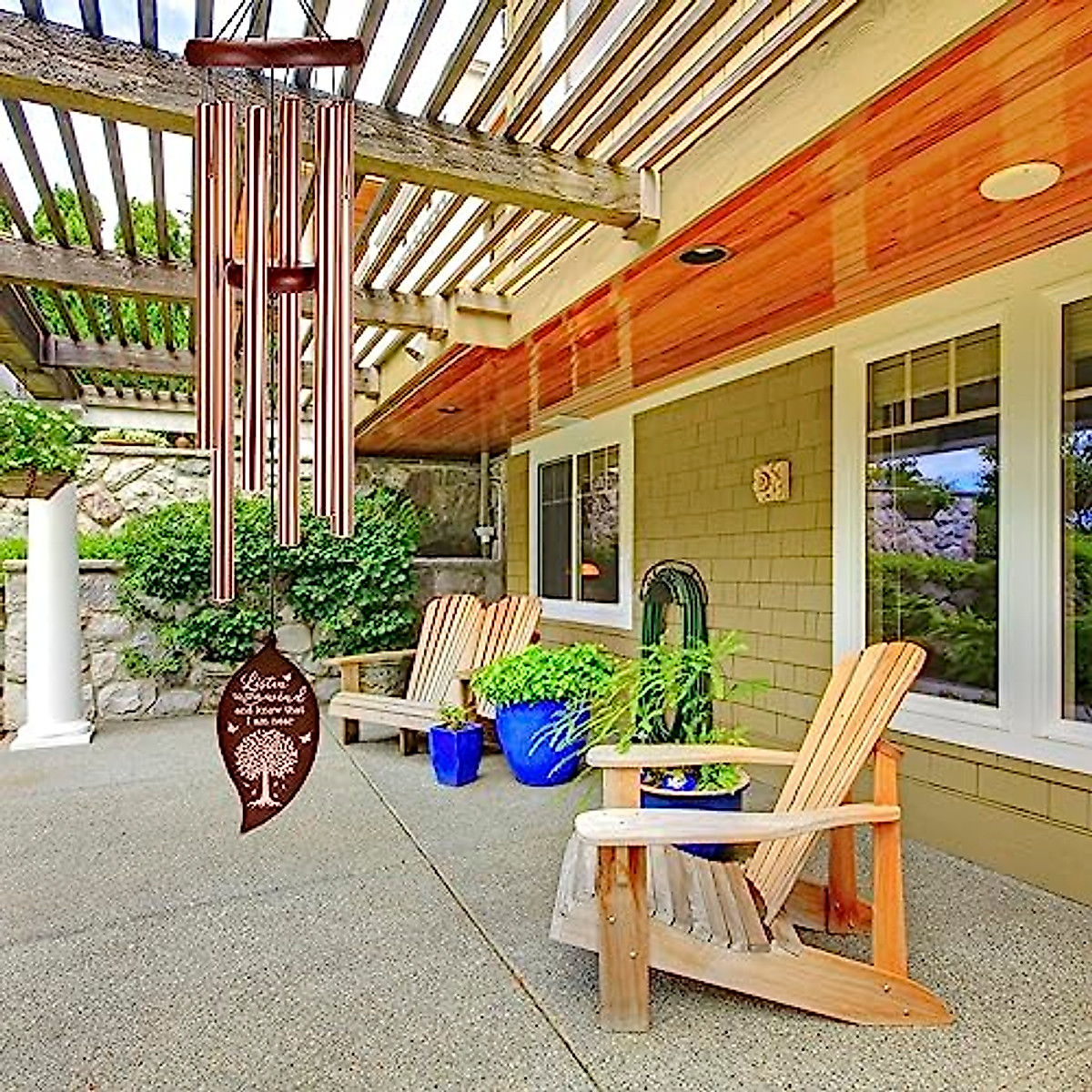 Sympathy Wind Chimes with Engraved Tree of Life, 32" Memorial Wind Chimes for Loss of a Loved One Prime,Memorial/Sympathy/Remembrance Gifts,Wind Chimes for Outside Garden & Home Decor