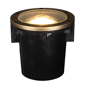 VOLT 12V 3-in-1 Waterproof IP68 Outdoor in-Grade Light with Brass Top (Bronze) for Low Voltage Landscape Lighting of Pathway, Garden, Column, Fountain or Pond