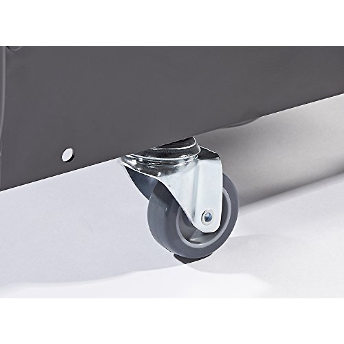 JAY-BE Hospitality Folding Bed with Deep Spring Mattress and Headboard, Regular, Black/White