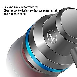 Gilroy Wired Headphones Earphones with Microphone and Volume Control Stereo Heavy Bass Sport in Ear Earbuds for Smart Phone Tablet Laptop Red