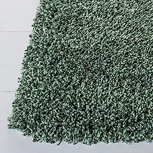 SAFAVIEH Hudson Shag Collection 7' Square Green SGH220Y Modern Solid Non-Shedding Living Room Bedroom Dining Room Entryway Plush 2-inch Thick Area Rug