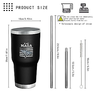 liabiliies F47 Fighter Jet F-47 Jet Fighter Aircraft Tumbler Coffee Tumblers 30 oz Tumbler with Lid and Straw Insulated Tumblers Stainless Steel Tumbler Funny Gifts