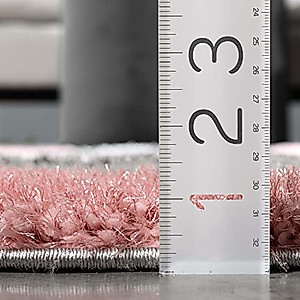 Well Woven Loecke Blush Triangle Boxes Geometric Thick Soft Plush 3D Textured Shag Area Rug 8x10 (7'10" x 9'10")