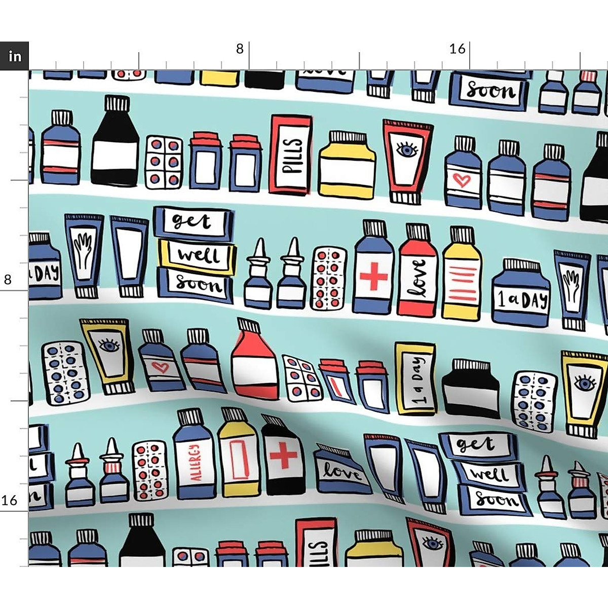 Spoonflower Fabric - Medicine Medical Pills Doctor Printed on Petal Signature Cotton Fabric Fat Quarter - Sewing Quilting Apparel Crafts Decor