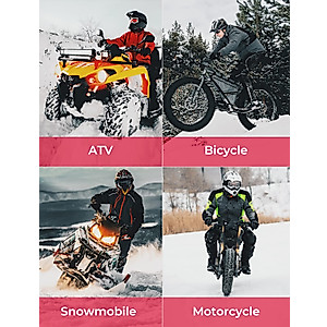 KEMIMOTO Winter Motorcycle Gloves, Rainproof Riding Gloves with Touchscreen, Motorcycle Winter Gloves for Men, Warm Motorcycle Gloves for Riding, ATV, UTV, Snowmobile - Blue, Large