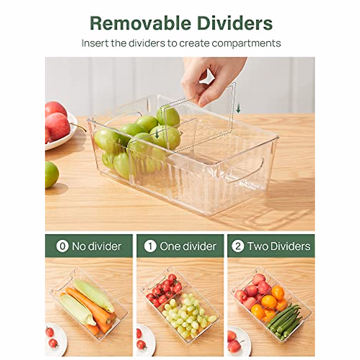 Kootek 9 Pcs Desk Drawer Organizer and 4 Pack Refrigerator Organizer Bins