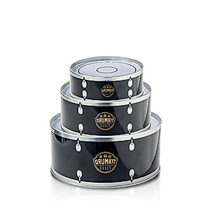 Suck UK Drum Kit Cookie Tins | Cake Container Drums | Nesting Food Storage Containers | Stackable Cake Boxes & Kitchen Accessories | Drummer Gifts & Gifts For Music Lovers | Rocker Cake Storage Tins