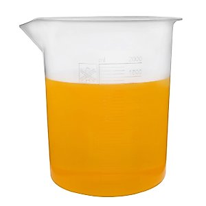 2000mL Plastic Beaker - Premium Polypropylene, 50ml Graduations - Autoclavable