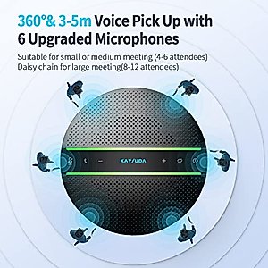 KAYSUDA Bluetooth Conference Speakerphone Wireless Microphone and Speaker for Mobile Phone and Computer, USB Office Speakerphone for Skype, Zoom