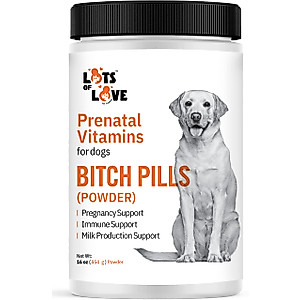 Bitch Pills (Powder Form) - Prenatal Vitamins for Dogs (Earlier Thomas Pet) - Folic Acid, B12, Calcium - Pregnant Dog Supplies (Liver, 1 Pound)