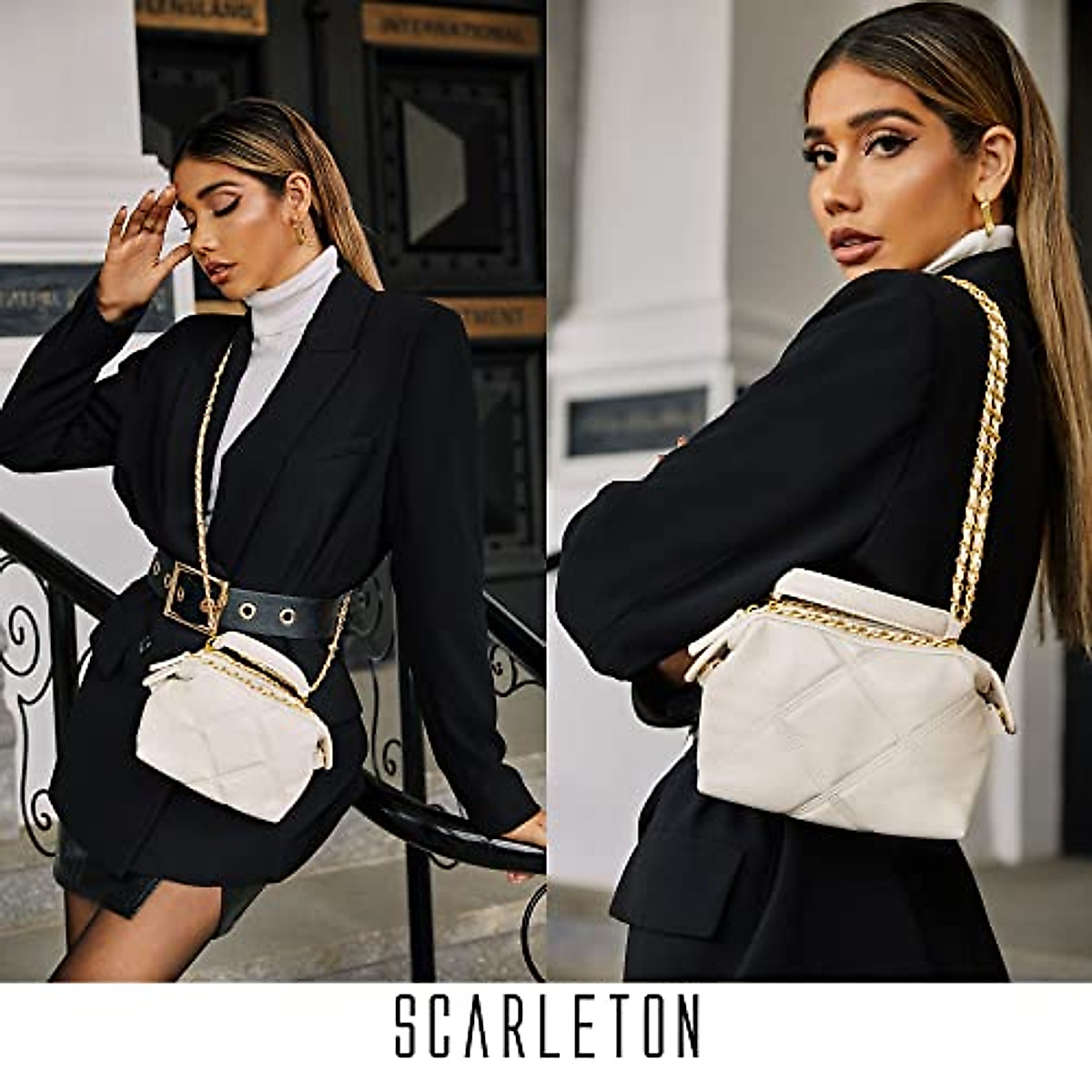 Scarleton Handbags for Women, Crossbody Bags for Women, Top Handle Satchel Shoulder Bag, Hobo Designer Tote Bag, H209802 - White