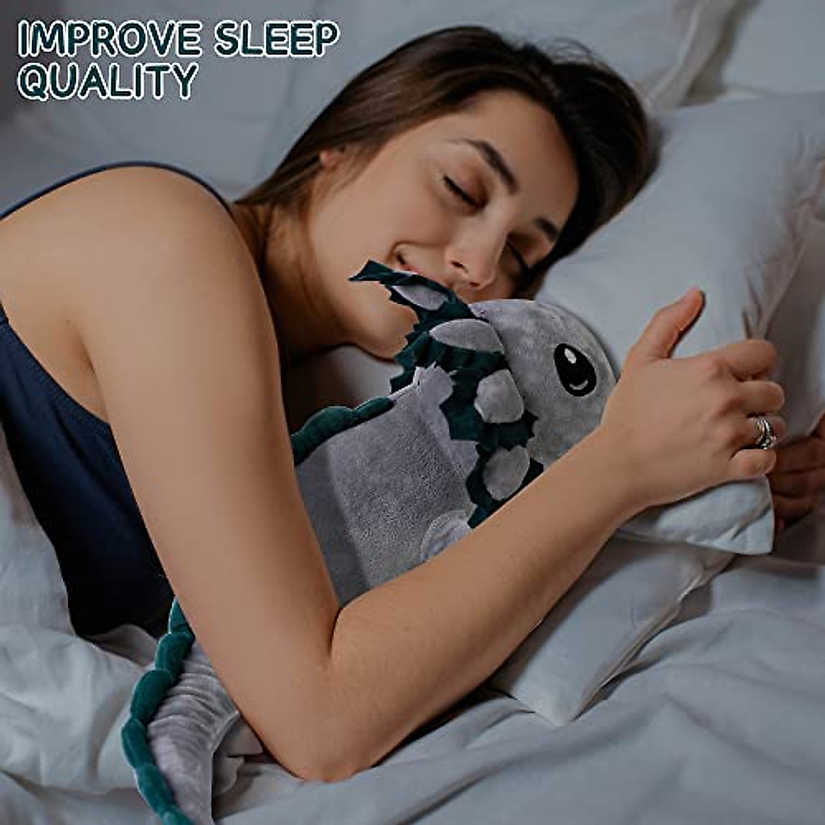 4Pound Axolotl Weigted Plush -Realistic, 26Inch Cute Grey AxOLOTL Plushie Large Weighted Stuffed Anmal Toy Christmas Birthday Gifts For Kids